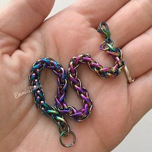 Jewelry | New Vibrant Stainless Steel Oil Slick Holographic Chain ...
